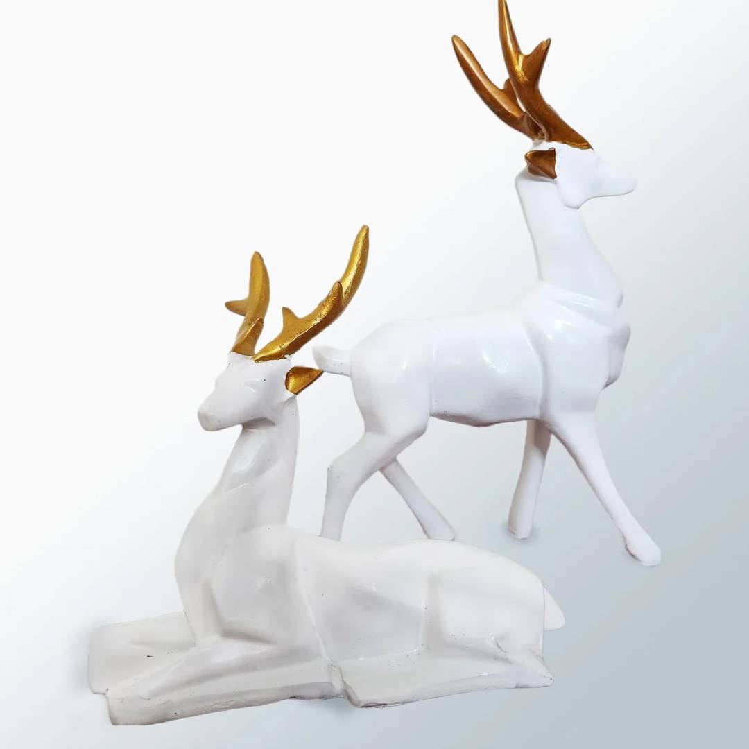 Set of 2 black deer showpieces for home and office décor, elegant addi ...
